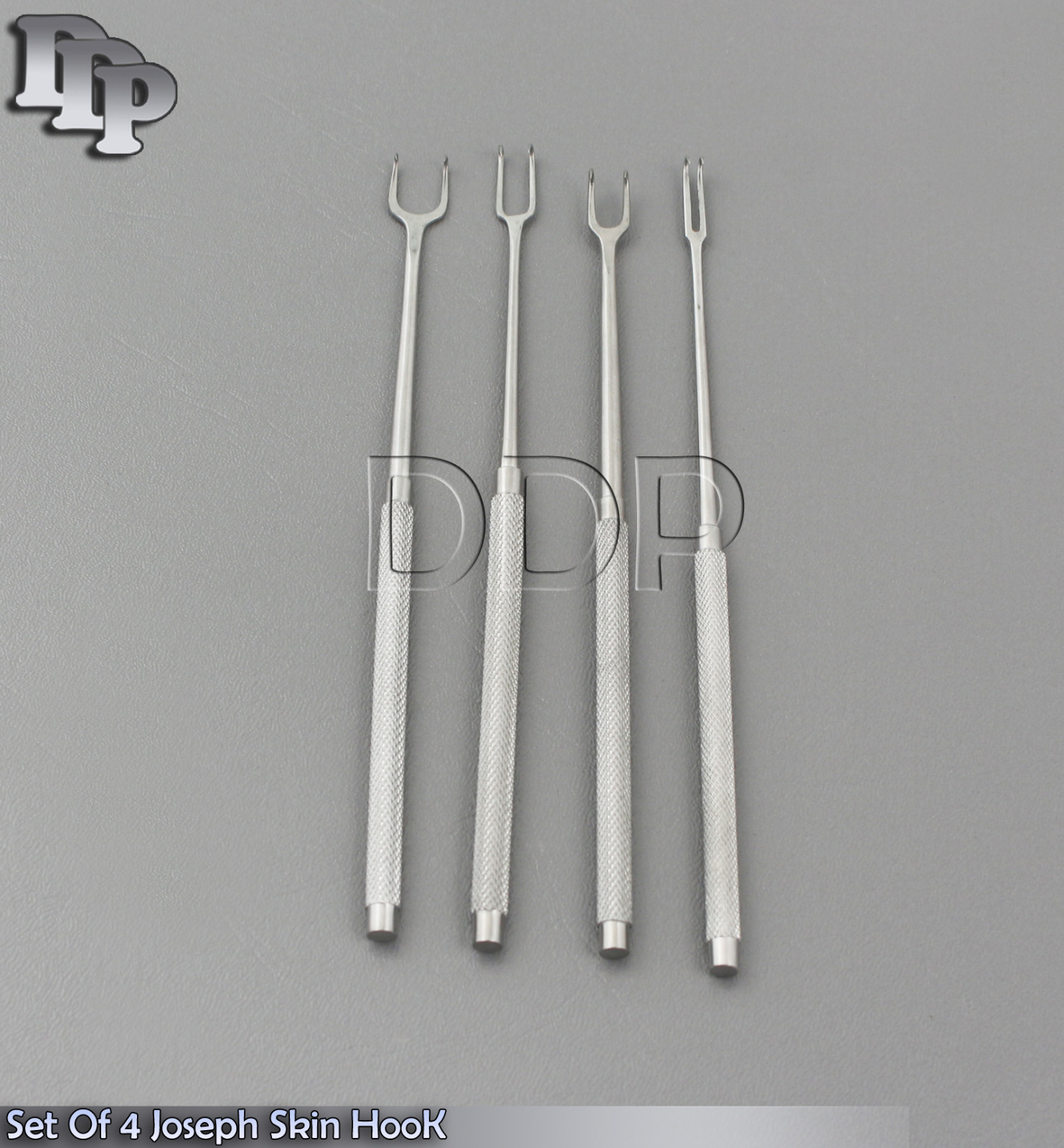SET OF 4 DOUBLE PRONG JOSEPH SKIN HOOK 6.25" KIT 5MM + 7MM + 10MM ...