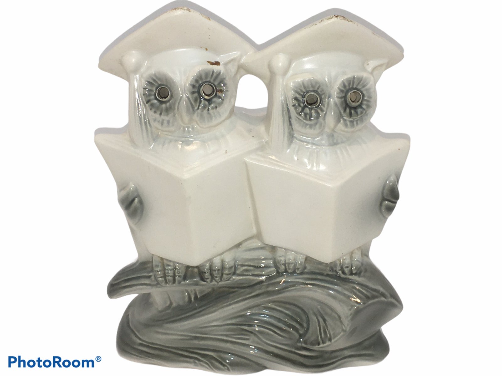 Vintage Mid Century Ceramic TV Lamp Light Wise Owls in Graduation Caps ...