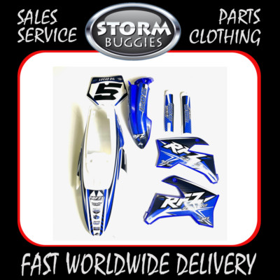 RFZ Racing Dirt Bike Complete Plastic Set With Stickers - Blue (Fits ...