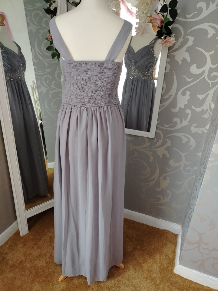 Beautiful long grey Quiz dress, prom dress, bridesmaid dress, evening ...