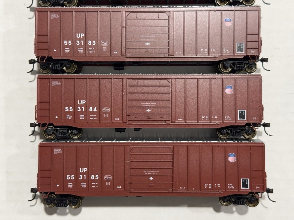 HO Lot of 6 LBF Union Pacific 50’ ACF Boxcar Assembled Kits UP Set #1 ...