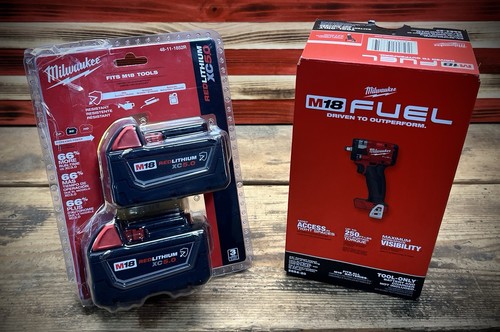 New Milwaukee M18 Fuel 3/8 Impact With 2 M18 Red Lithium XC5.0 ...