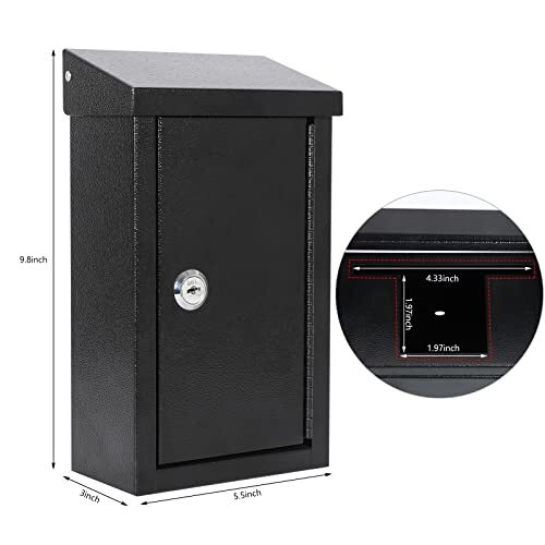 Wallmounted Key Drop Lock Box Automotive With Key Lock Metal Mailbox ...