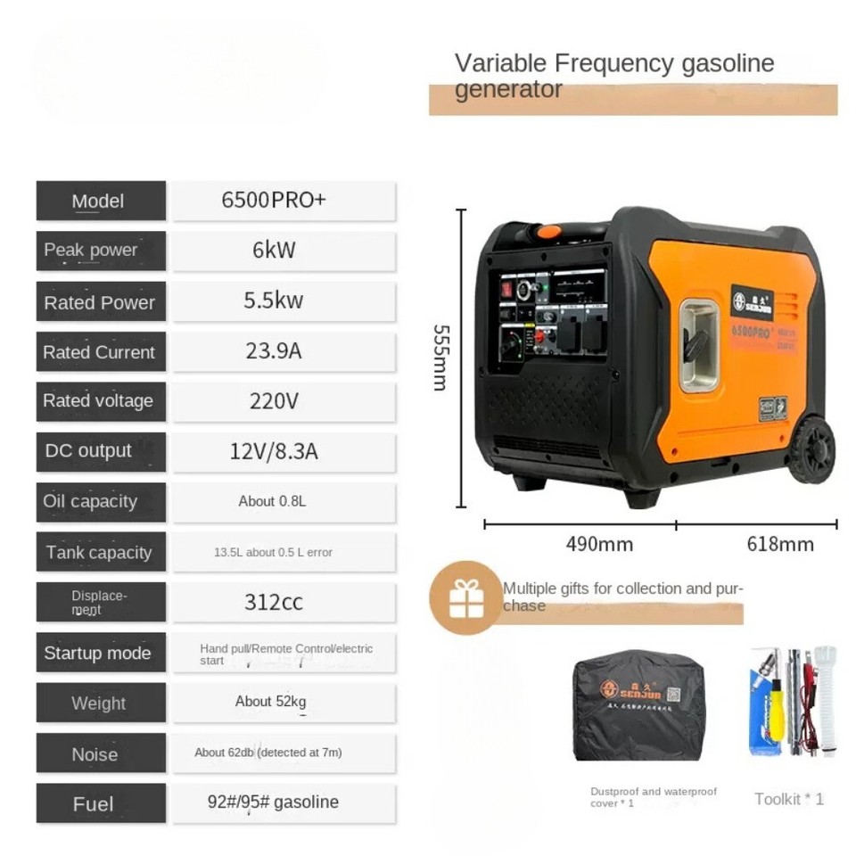 Gasoline Generator 220V Inverter High Power Electric Start Outdoor ...