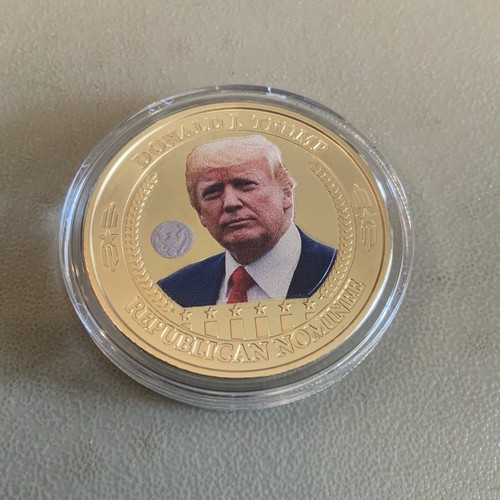 President Donald Trump Commemorative Coin Layered 24k Gold | eBay