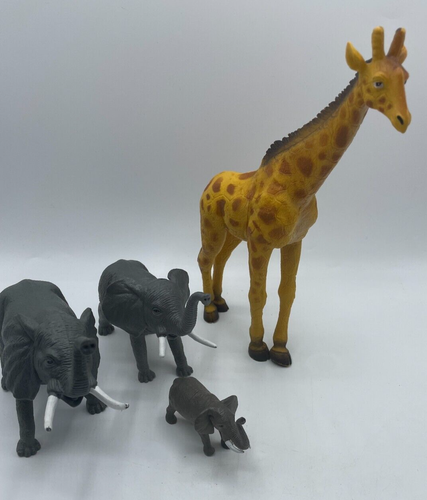 Elephant & Giraffe Animal Lot Safari Zoo Jungle Playset Toys 10" | eBay