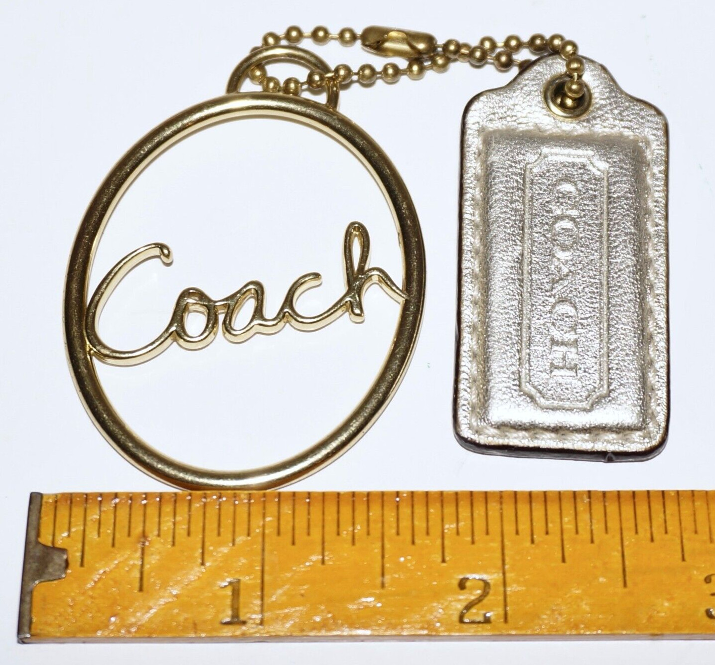 COACH Gold Leather & Gold-Tone Brass Replacement Tag … - Gem