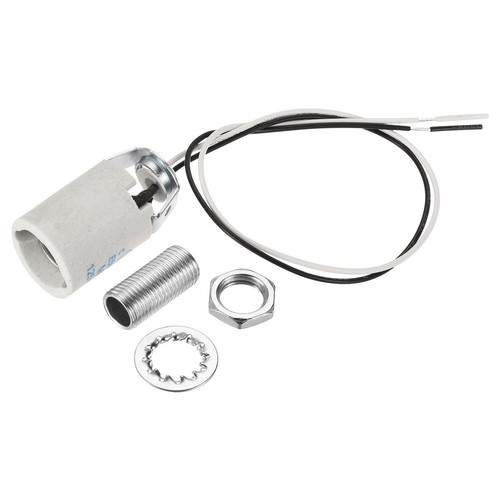 6pcs E12 Bulb Socket Ceramic Bulb Lamp Holder with M10 Lamp Pipe Nut ...