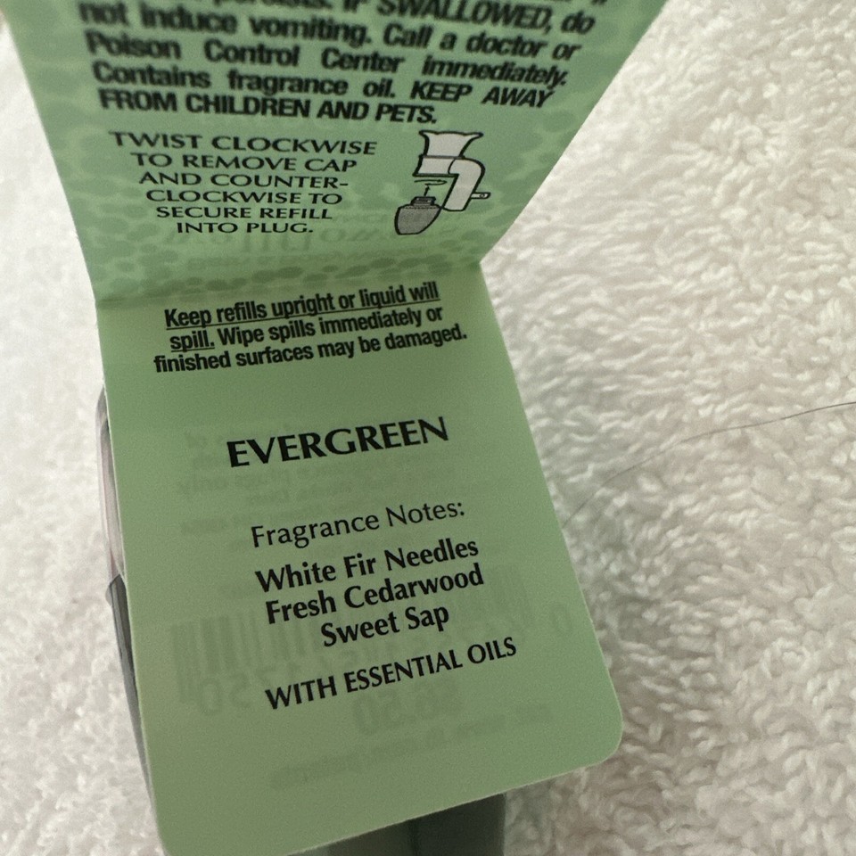 NEW Evergreen Wallflower Refill Bulb Bath & Body Works Plus White Fir ...