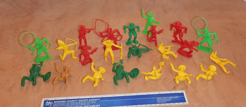 LOT OF 22 ORIGINAL 1960s TIM-MEE TOYS COWBOYS & INDIANS PLAYSET FIGURES ...