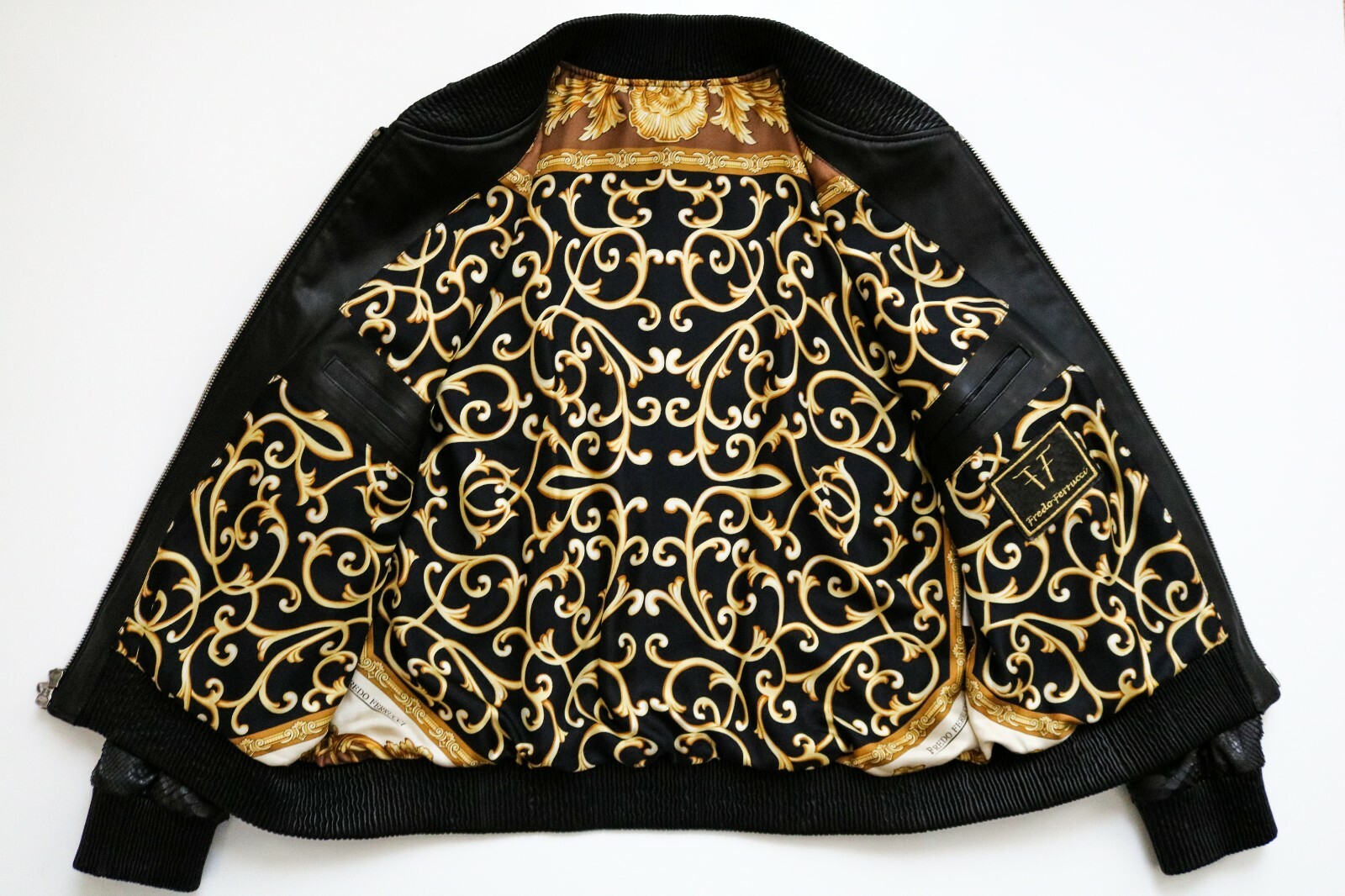 $13450 FREDO FERRUCCI Black 100% Genuine Python Leather Jacket Size 62 ...