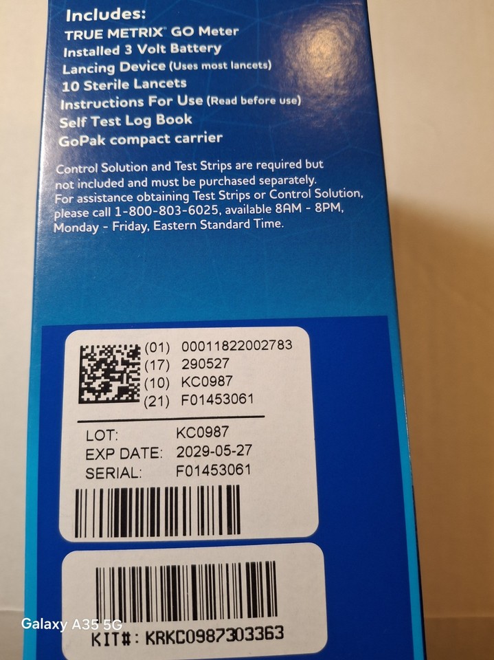 True Metrix 60 Self Monitoring Blood Glucose Meter | eBay