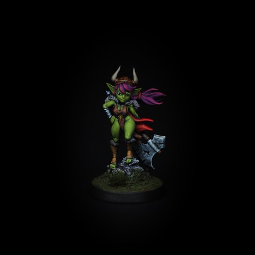 DND Female Goblin Barbarian Painted Miniature D&D Warrior Fighter | eBay