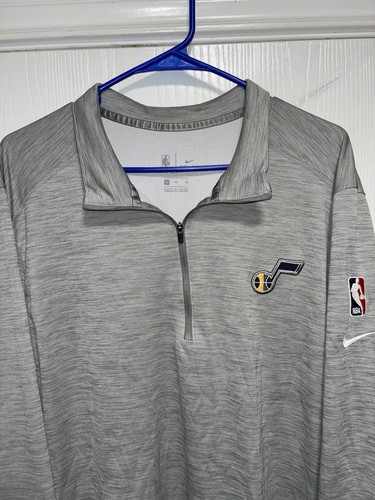 Utah Jazz Sweater Mens XL Nike Dri-Fit Heather Gray Quick Dry ...