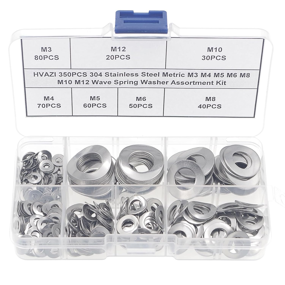 350PCS Metric M3 M4 M5 M6 M8 M10 M12 304 Stainless Steel Wave Spring ...