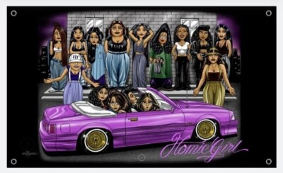 DGA BANNERS HOMIES HOMIE GIRL 3" x 5" BRAND NEW BANNER GANGSTER ...