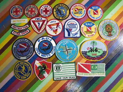vtg 1960s-1980s Scuba Diving surf patch - NAUI Aqualung FSDA NDA YMCA ...