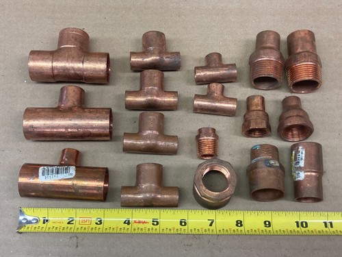 Lot of 17 Assorted Copper Sweat Fittings Adapters Tees Etc. ~ Shop ...