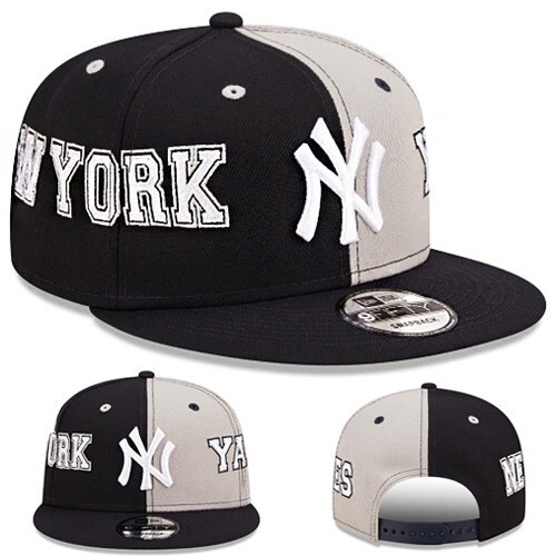 New Era New York Yankees Snapback Hat MLB Official Team split Navy Gray ...