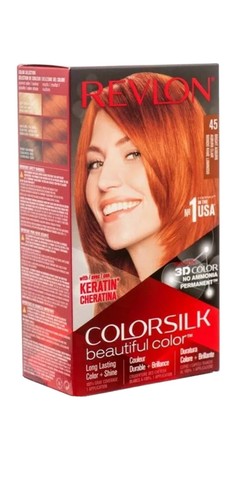 Pack of 3 Revlon Colorsilk Bright Auburn #45 3D Color No Ammonia with ...