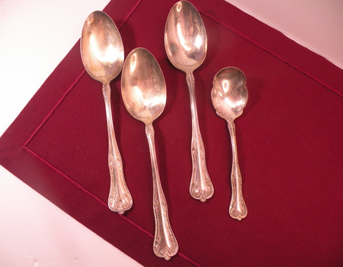 National Silverplate QUEEN ELIZABETH 3 Solid Serving Spoons 1 Sugar ...