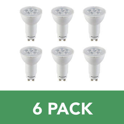 6 X 5W GU10 Long Neck LED bulb SYLVANIA 74mm x 50mm replaces 11w cfl ...