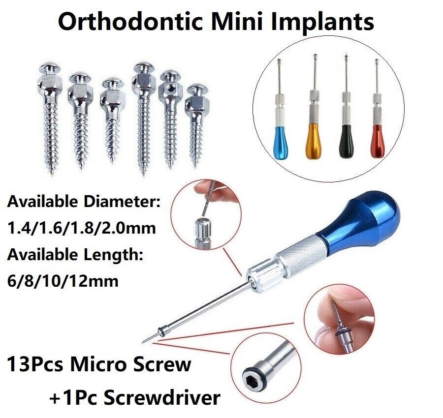 Dental Orthodontic Mini Implants Micro Screw Self Drilling Screwdriver ...
