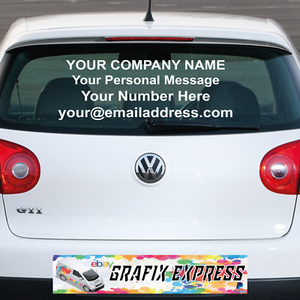 PERSONALISED BUSINESS NAME STICKERS Car Van Rear Window Doors Sign ...