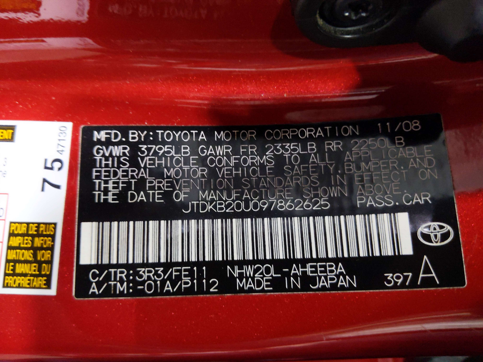 2009 Toyota Prius OEM Rear Fuel Tank Door Foor Flap Lid Barcelona Red ...