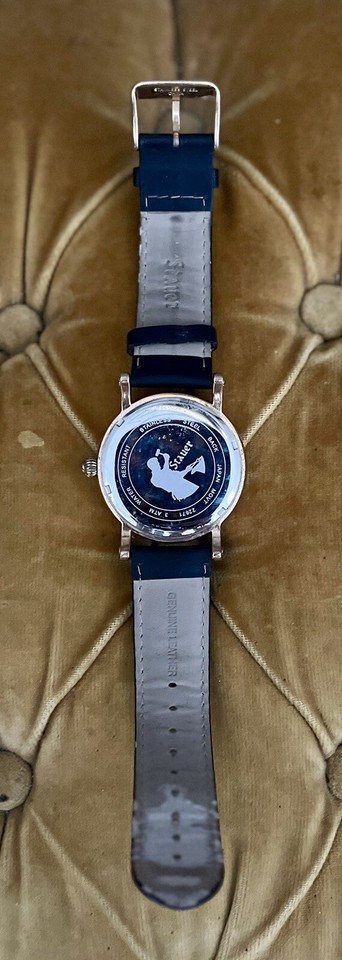 Vintage Stauer 22671 Stainless Steel 3ATM Water Resistant Black Leather ...