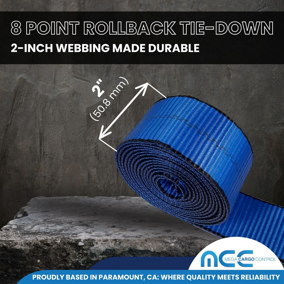 8 Point Rollback Tie Down Kit w/ Chain Ends For Car Hauler Tow Truck ...