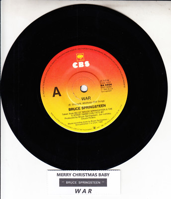 BRUCE SPRINGSTEEN War & Merry Christmas Baby 7" 45 record + jukebox ...