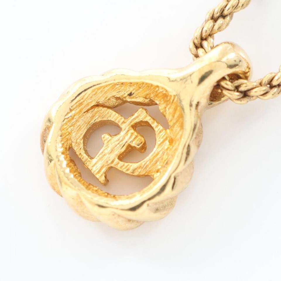 Dior CD Logo Necklace Gold Plated Women's Jewelry Used From Japan ...