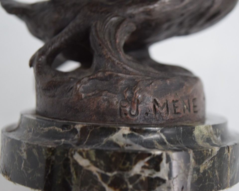 Antique Bronze Statue Sculpture miniature Duck French "Canard a Envol ...