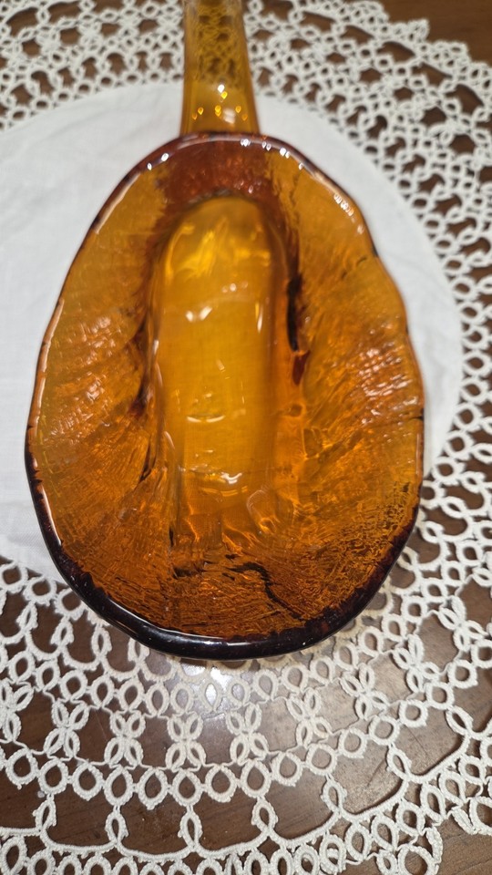 Rare Pair MCM Viking Glass Amber Swan Dishes Blown Glass Figurines Set ...