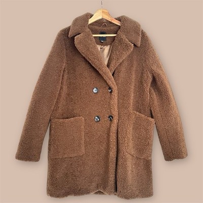 New Look Teddy Coat Size 18 | Faux Shearling Winter Jacket | Excellent ...