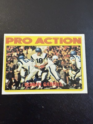 1972 Topps Pro Action Roman Gabriel Los Angeles Rams #128 Football Card ...