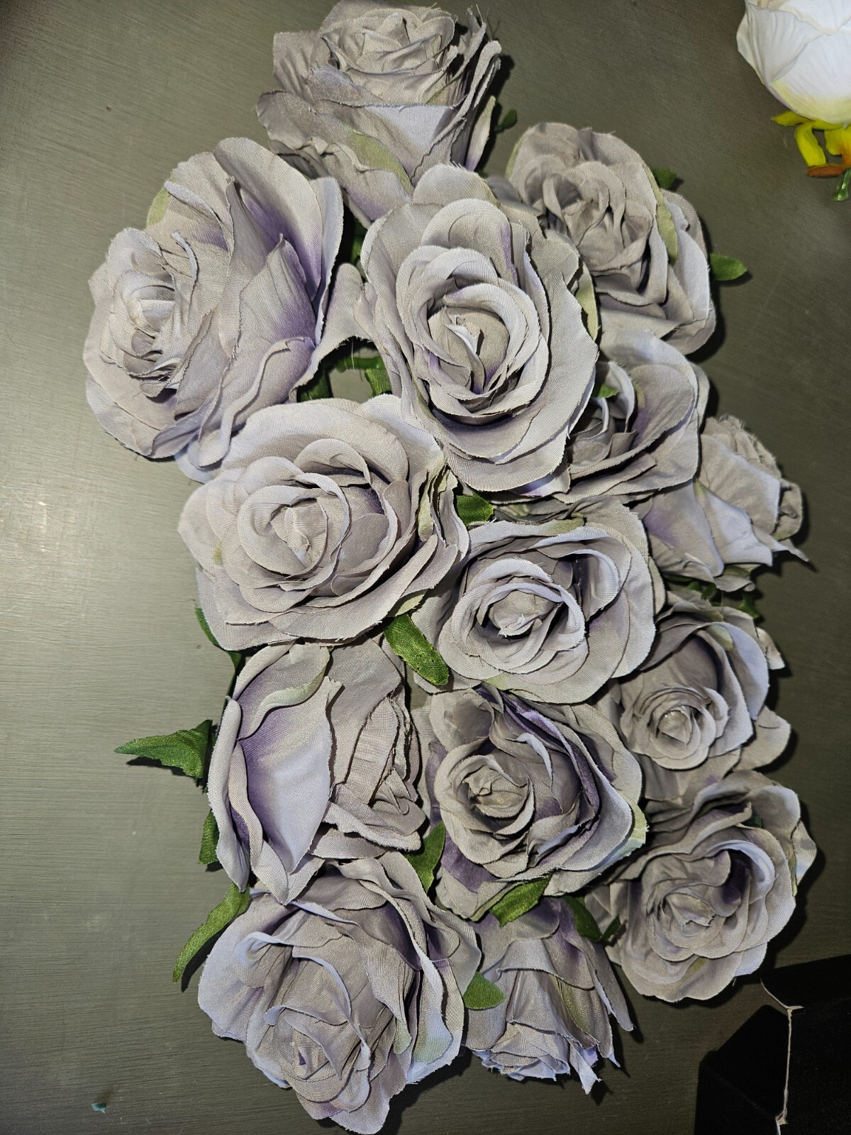 Lot of beautiful light grey silk flowers no stems for crafts, etc. | eBay
