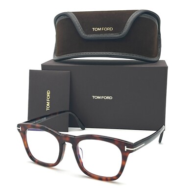 Tom Ford FT5870-B 054 Red Havana / Blue Block 52mm Eyeglasses TF5870 | eBay