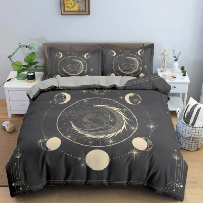 Celestial Sun Moon Stars Night Sky Starry Duvet Cover Quilt Cover Set ...