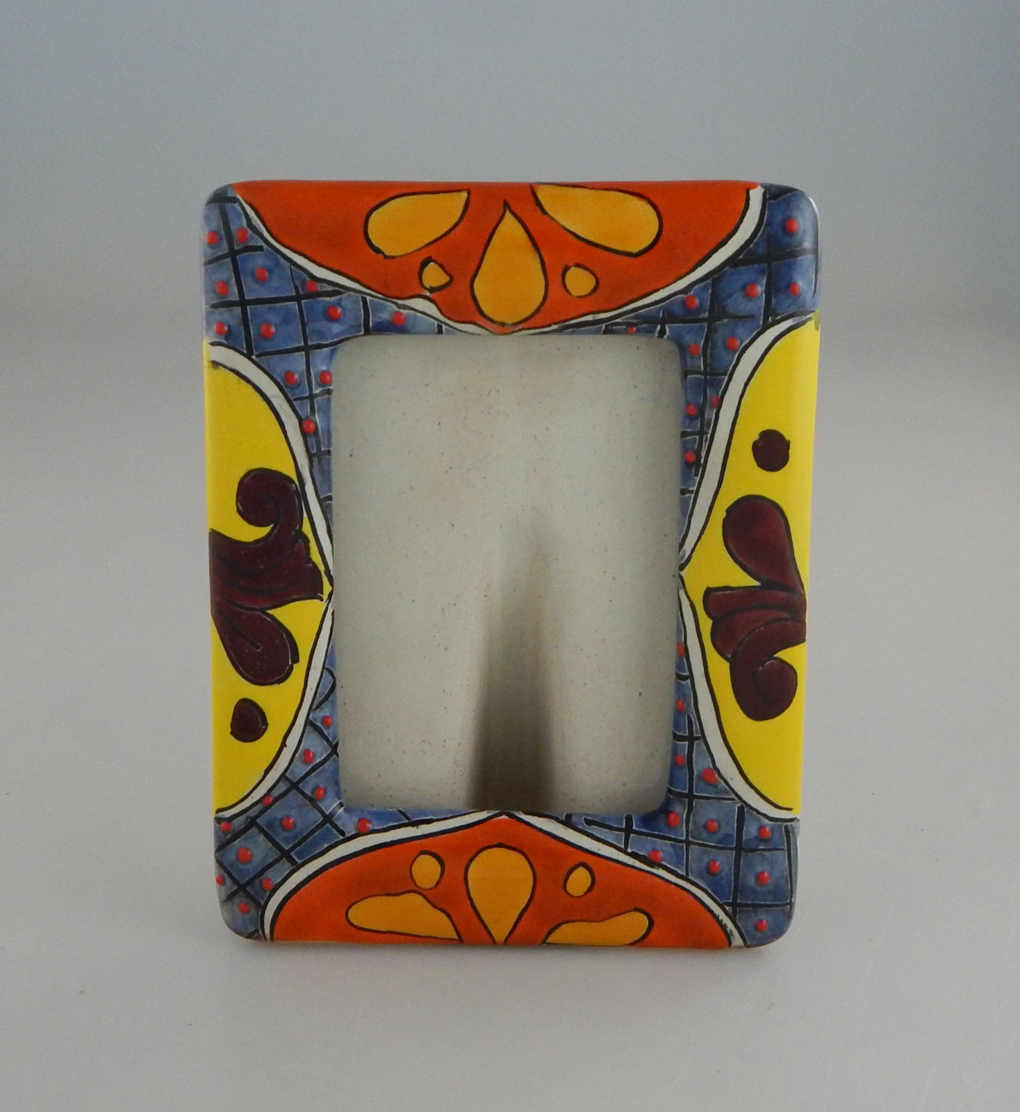 MEXICAN TALAVERA PICTURE FRAME HANDMADE CERAMIC FOLK ART VERTICAL 30 | eBay