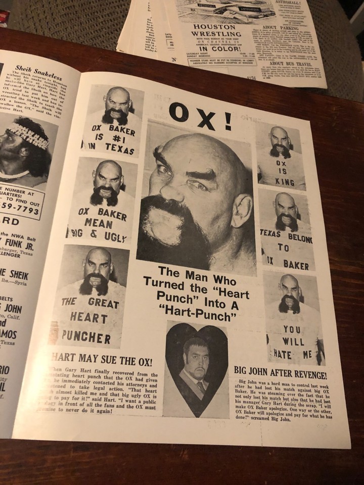 Vintage 08/19/1977 Houston, TX Paul Boesch Wrestling Program NWA/AWA ...