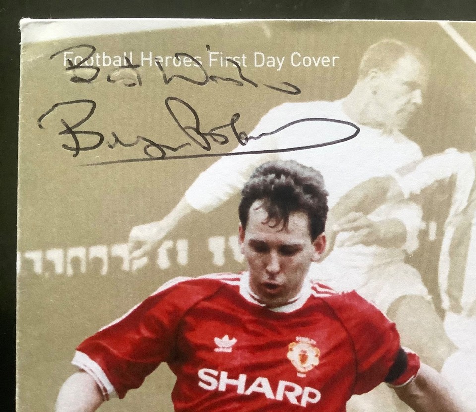 Bryan Robson Signed Postal Cover Football Heroes Man Utd Manchester ...