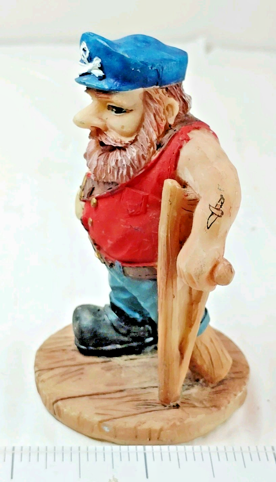 2 Vtg Resin Pirates Peg Leg Tattoo Figure Statue Maritime Sailor ...