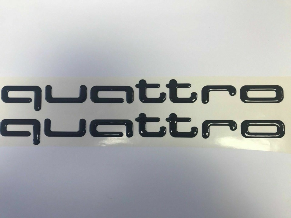 2 x Audi Quattro sticker 38 cm-Audi 3D black Quattro sticker in... | eBay