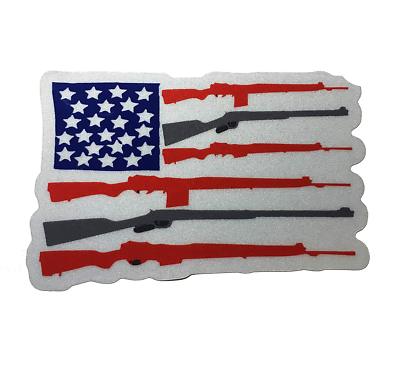 3" x 5" Color Reflective American heritage Gun Flag USA Tactical Decal ...