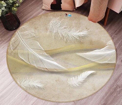 3D White Feathers NBC493145 Game Rug Mat Elegant Photo Carpet Mat Romy ...