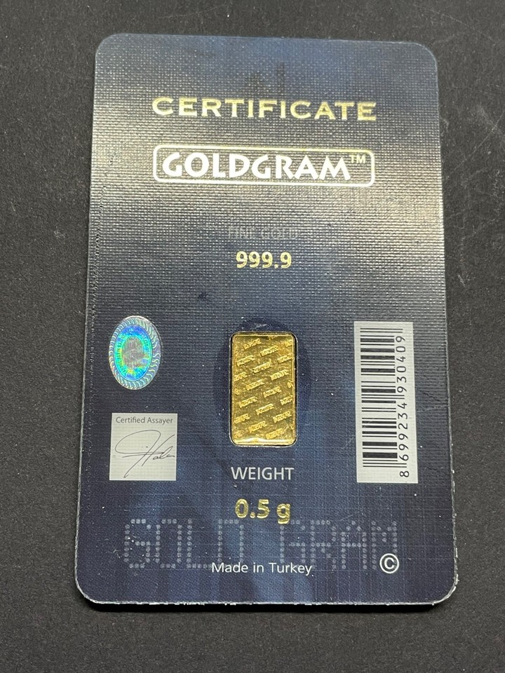 IGR Gold Bar .5 gram Istanbul Gold Refinery - 999.9 Fine Sealed Assay ...