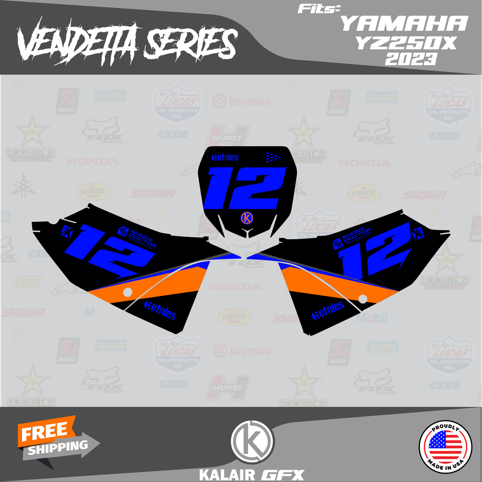 Graphics Decal Kit for YAMAHA 2-stroke YZ250X (2023) Vendetta Series ...