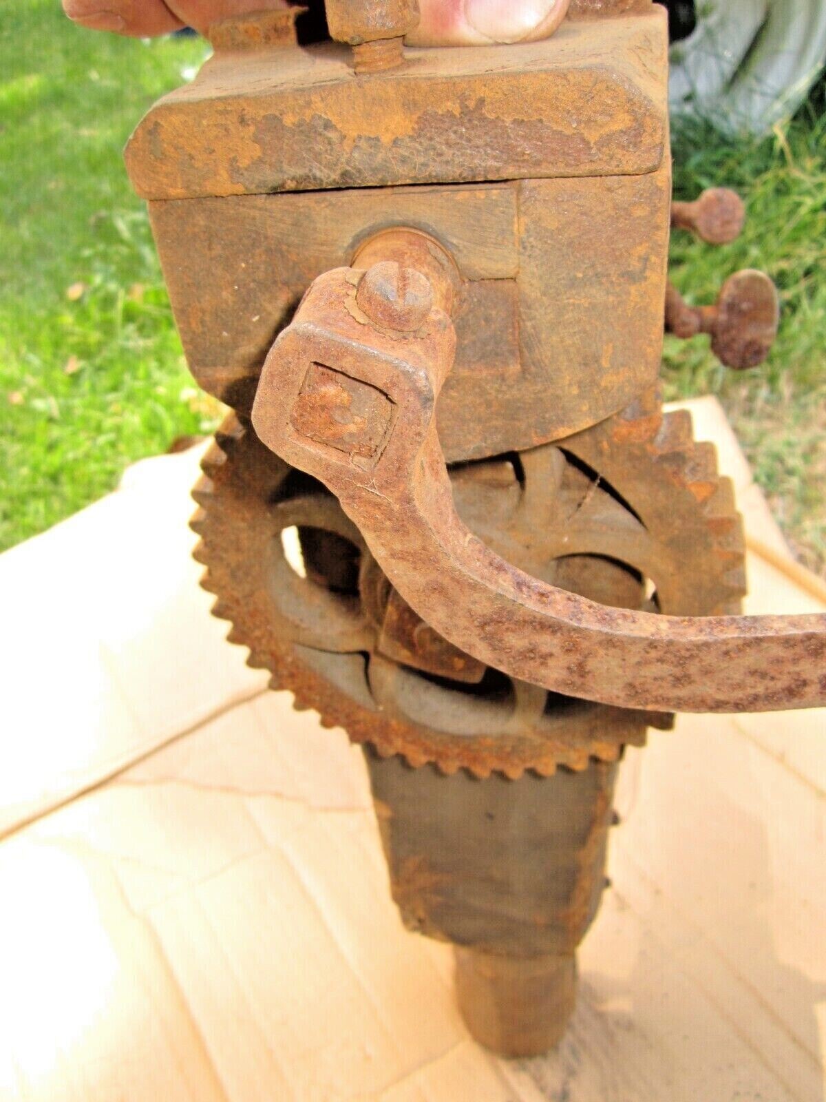 ANTIQUE 1800s WOOD BASE BURRING BEAD ROLLER TINSMITH BLACKSMITH MACHINE ...